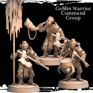 Goblin Warrior Command Group, Army of Darkness Greenskins, 32mm ...