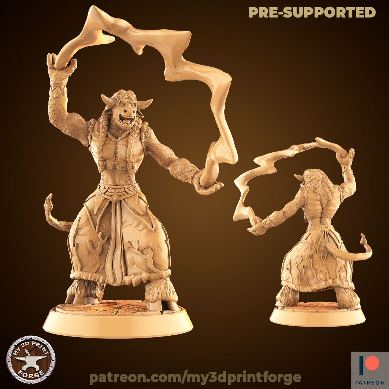 Tauren Minotaur Miniature | 28mm-32mm | Resin 3D Printed Minotaur | D&D ...