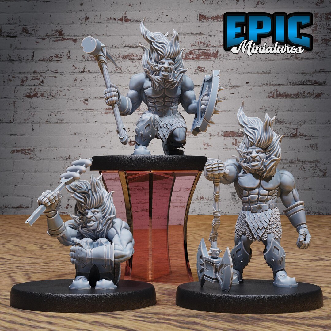 Fire Dwarf Miniature | 28mm Scale Elemental Dwarf Figure for Dnd ...