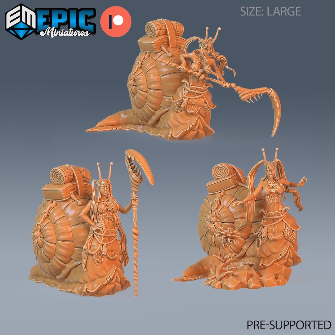 Snail Girl, Large Miniature, Epic Miniature, Dungeon and Dragons, RPG ...