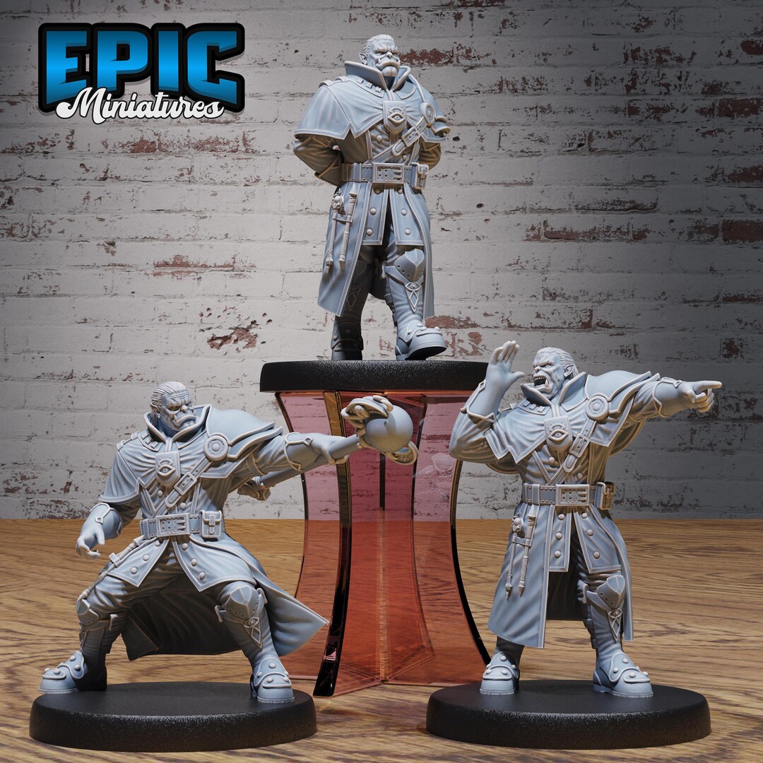 Orc Guild Wizard or Sergeant Miniature | 28mm & 32mm Modern Battle Orc ...