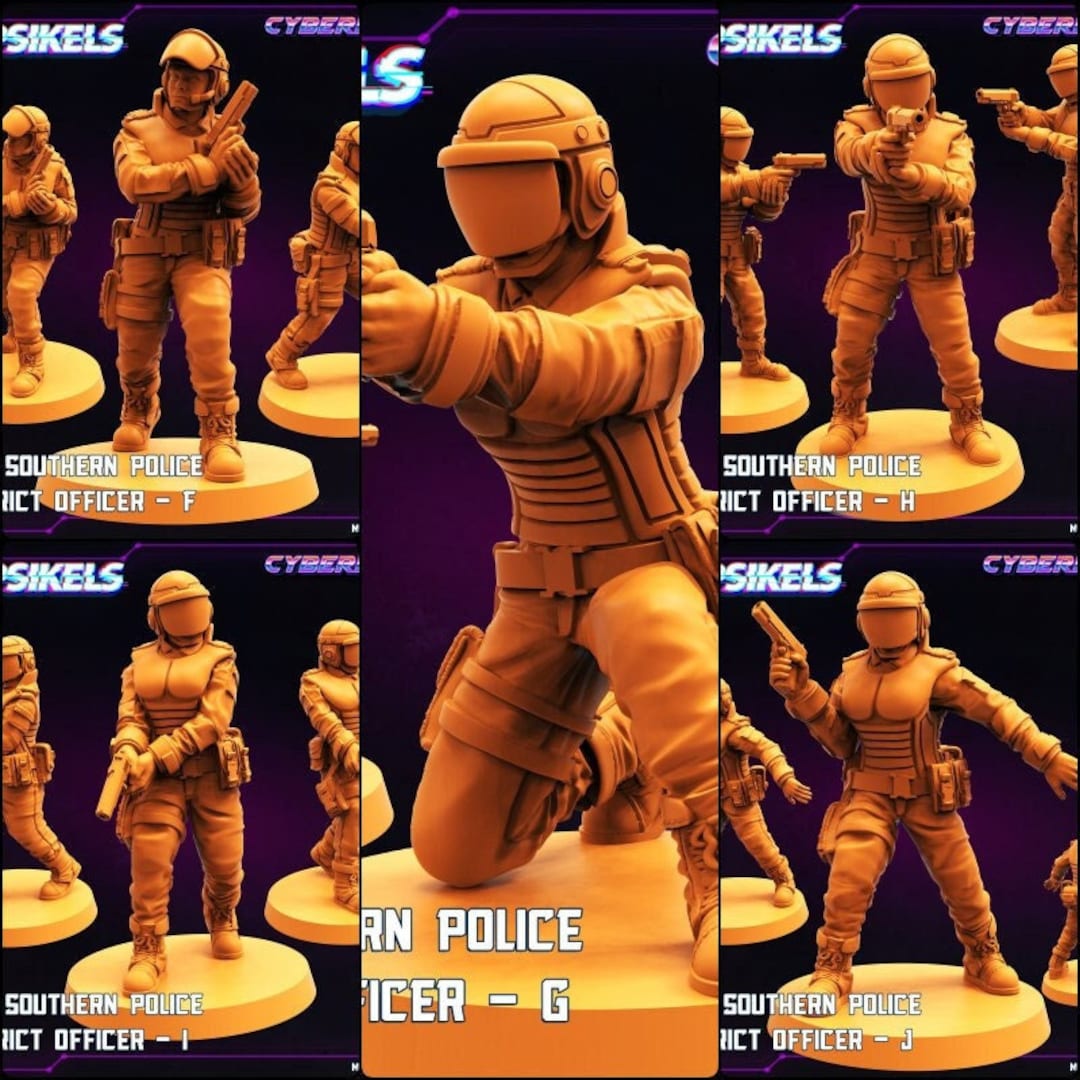 PCPD District Police Officer Squad B Miniatures by Papsikels Miniatures ...