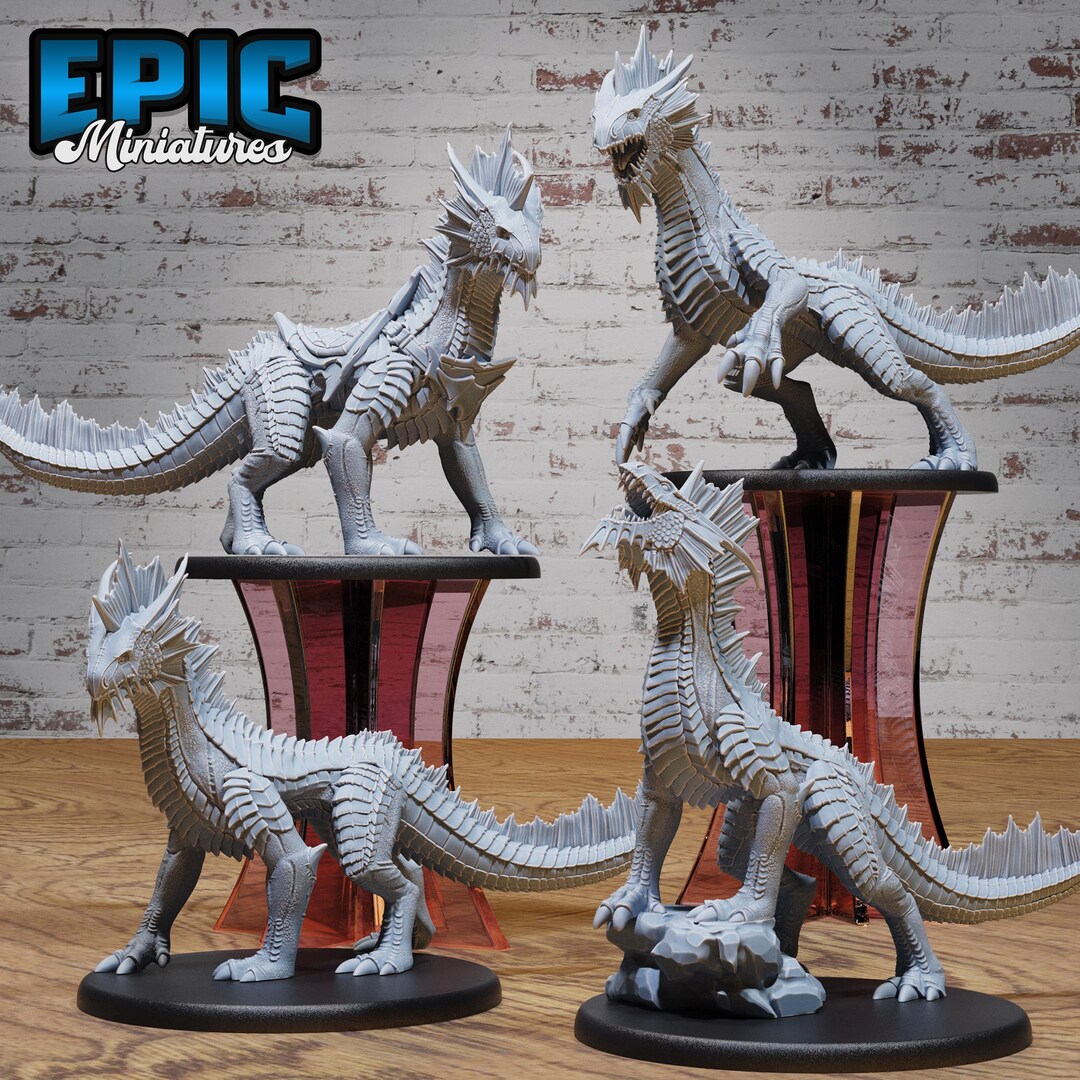 Silver Drake Miniature | 28mm Scale Noble and Majestic Dragon for Dnd ...
