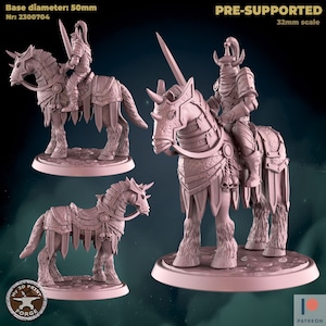 Shadow Knight Mounted, by My3dprintforge Dnd, Dungeon and Dragon Mini ...