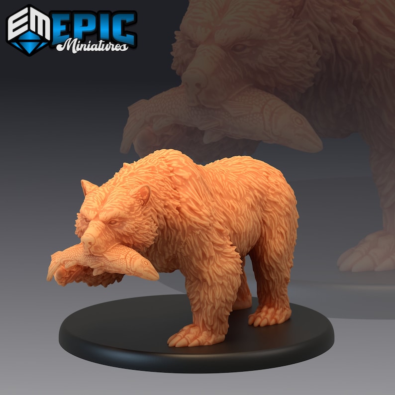 Bear Miniature Set | Grizzly Bear, Polar Bear & Werebear | 28/32mm Dnd ...