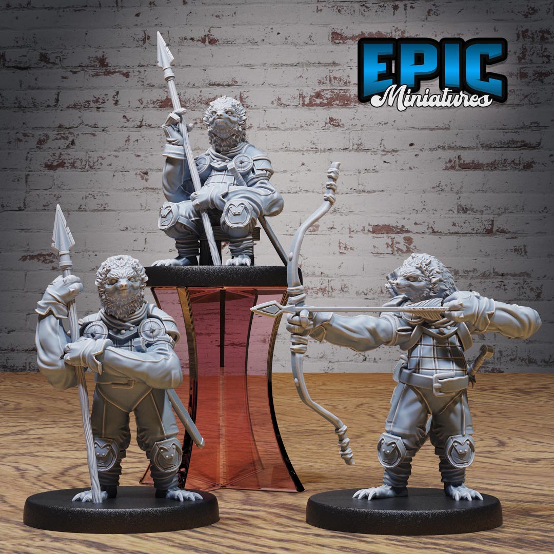 Sloth Guard Miniature | 28mm-32mm | Resin 3D Printed Slothfolk Guard ...
