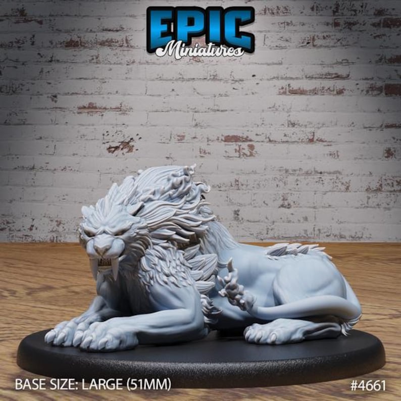 Sabertooth Miniature | 28mm Scale Fierce Prehistoric Predator for Dnd ...