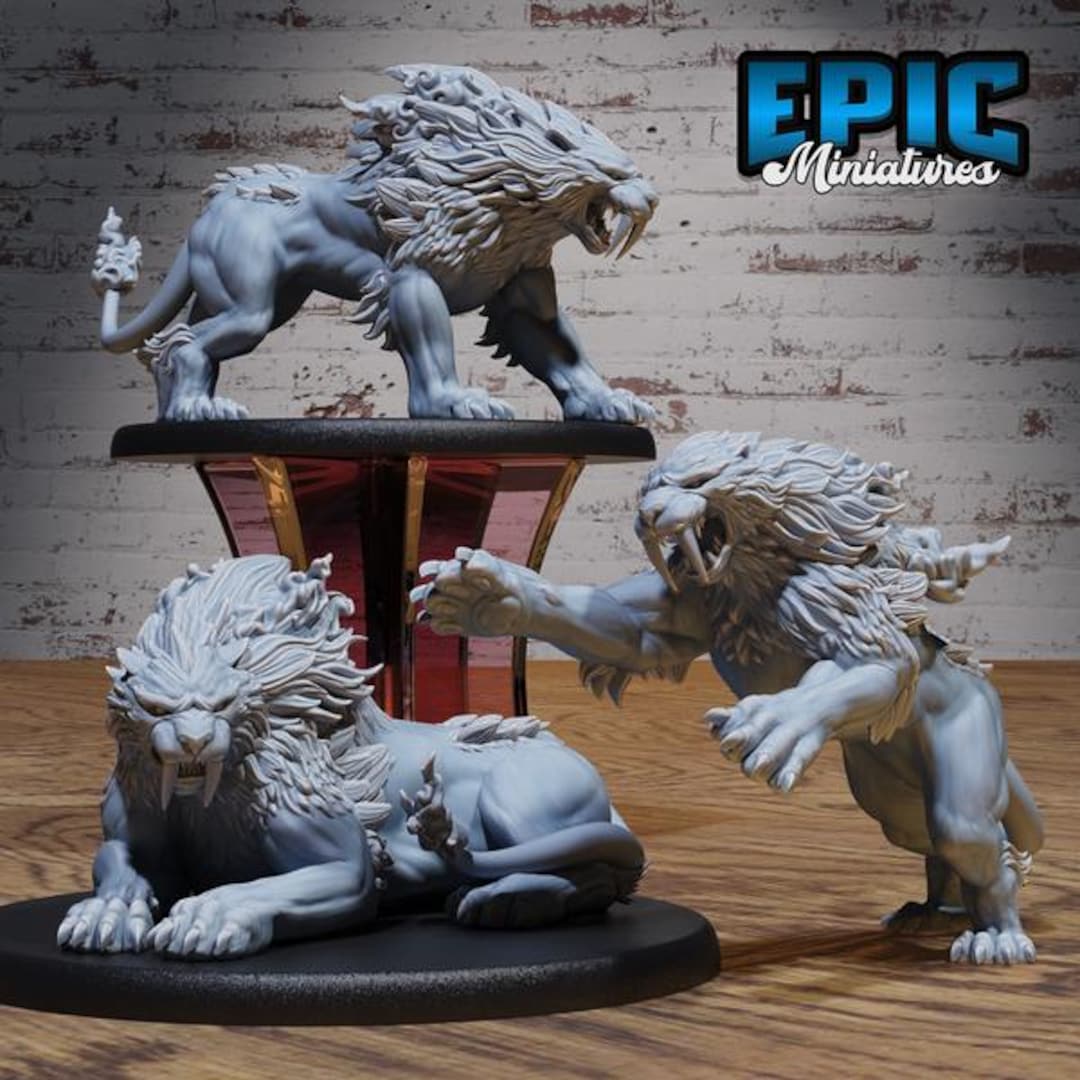 Sabertooth Miniature | 28mm Scale Fierce Prehistoric Predator for Dnd ...