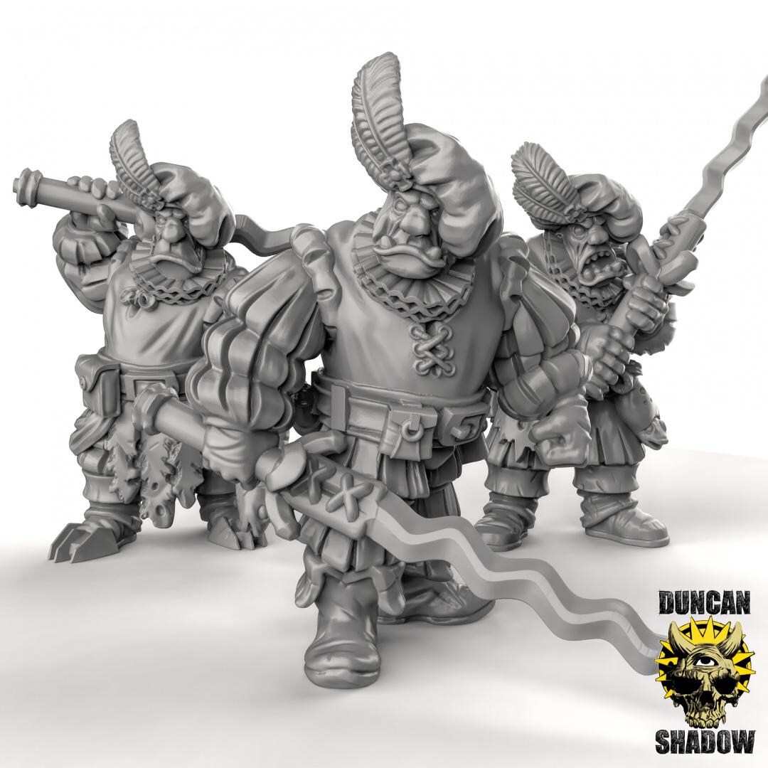 Royal Ogres With Two-handed Swords Miniature Set | 28mm Scale Hulking ...
