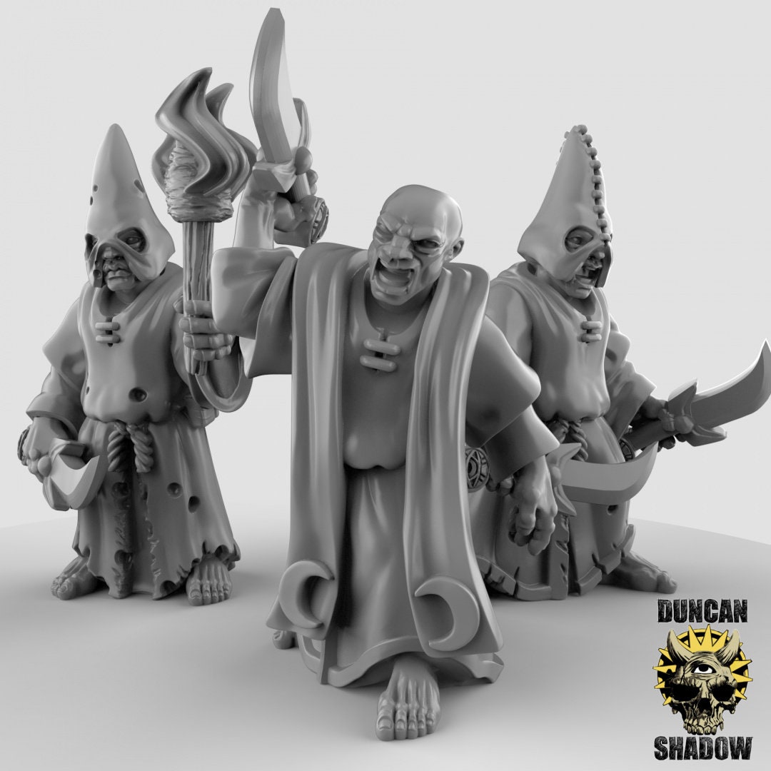 Cultist, Cult Miniature Set 4 Miniatures by Duncan Shadow Dnd, Dungeon ...