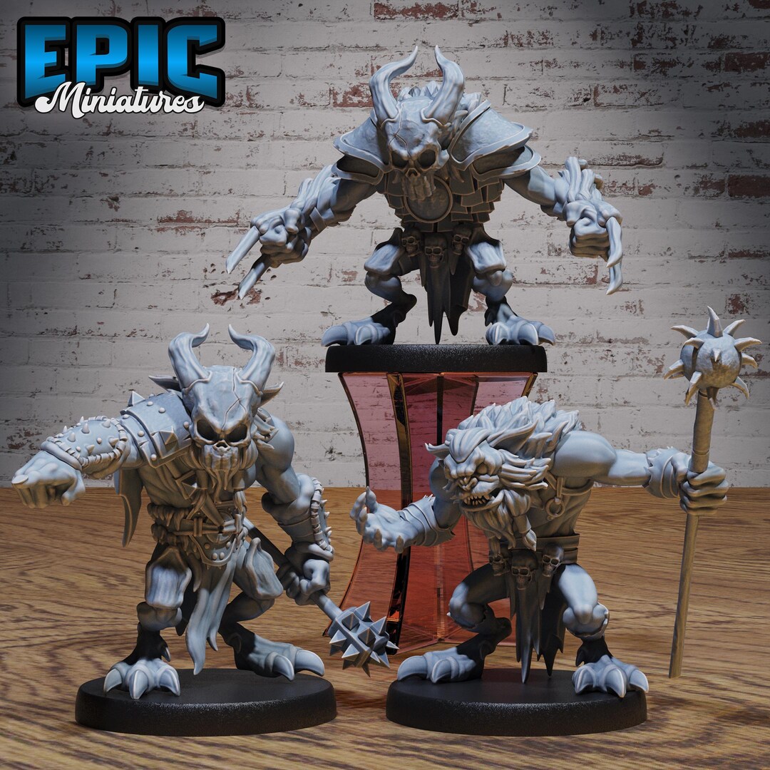 Skull Bear Miniature Set | 28mm-32mm | 3D Printed Resin Skull Bear ...