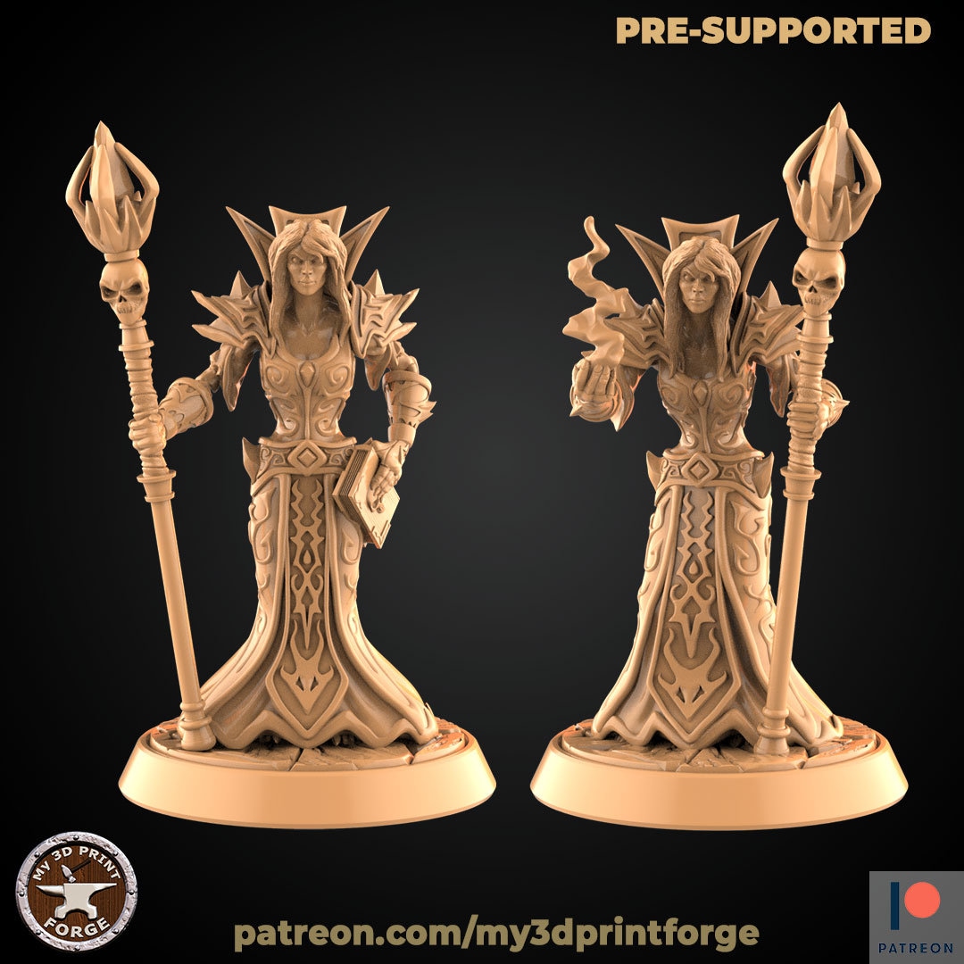 Undead Warlock , Female Warlock Miniature by My3dprintforge Dnd ...