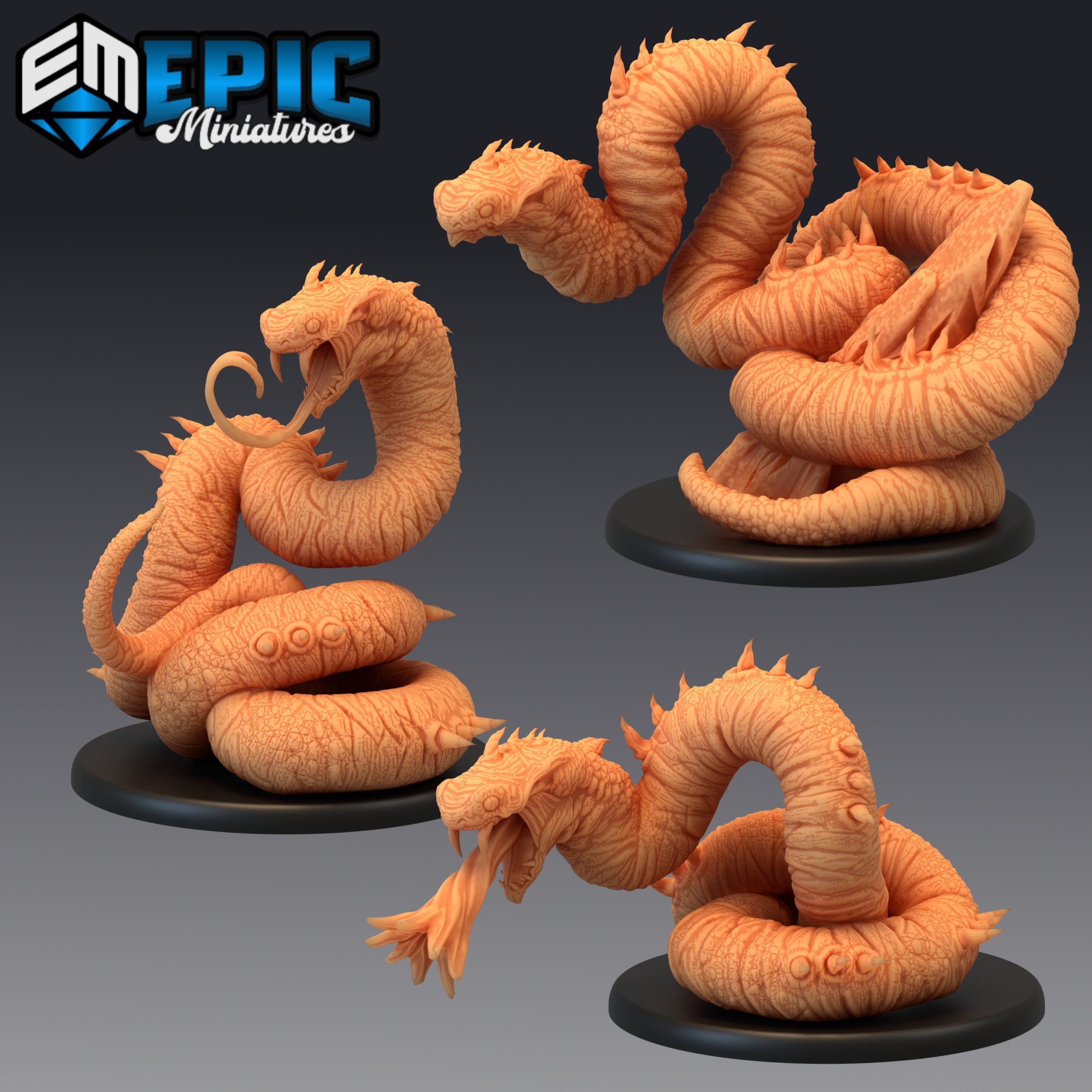 Giant Sand Snake Miniature, D&D Tabletop RPG - Etsy UK