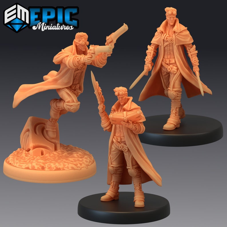 Steam Construct Miniature, Adventurer Isaac, Epic Miniatures RPG, 28mm ...