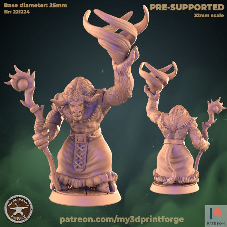 Tauren Cowfolk Miniature | 28mm-32mm | Resin 3D Printed Cowfolk | D&D ...