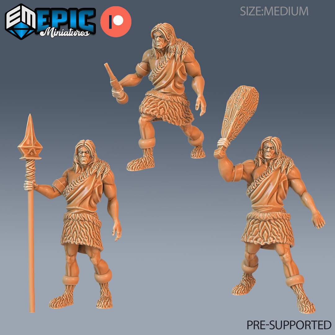 Caveman, Medium Miniature, Epic Miniature, Dungeon and Dragons, RPG ...