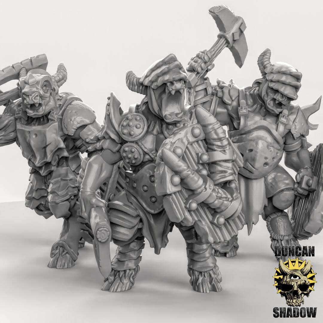 Plague-covered Beastmen / Goatfolk Miniature Set 2 | 28mm Scale ...