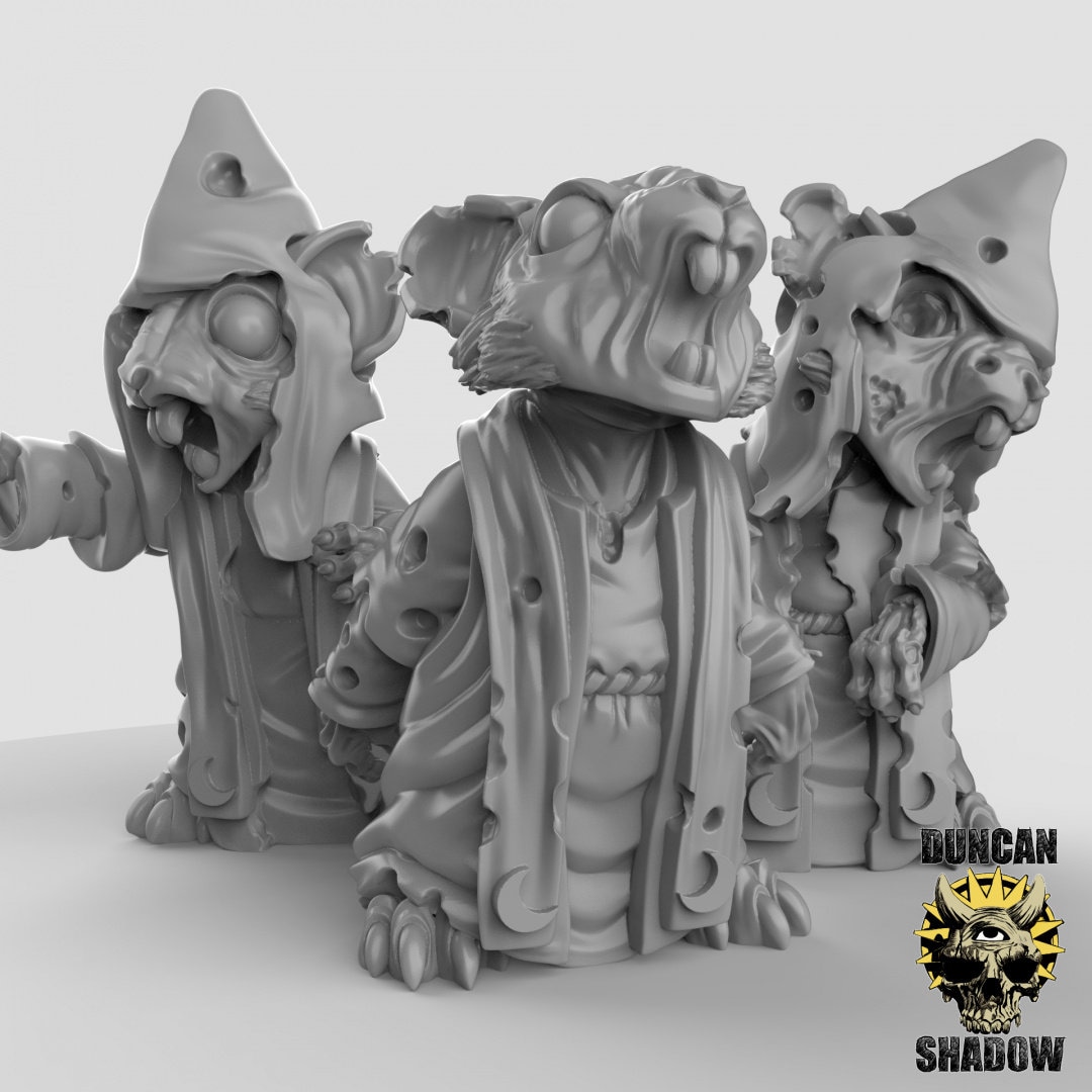 Undead Mouse-folk Miniature Set | 28mm-32mm | 3D Printed Resin Undead ...