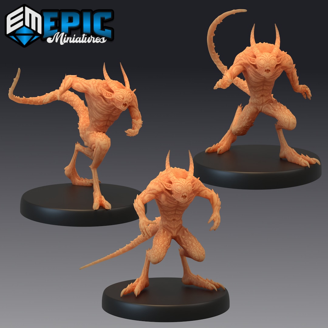 Quasit Miniature Set | Abyssal Demon Lizard | Dnd & Pathfinder Monster ...
