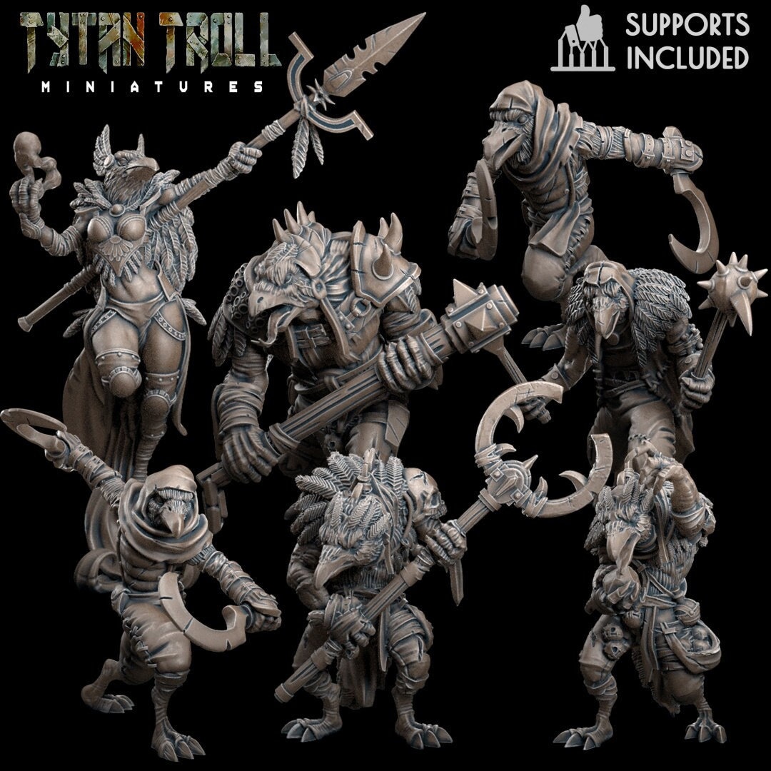 28/32mm, Kenku Bundle, Tytantroll Minitures, Dungeon and Dragons, RPG ...