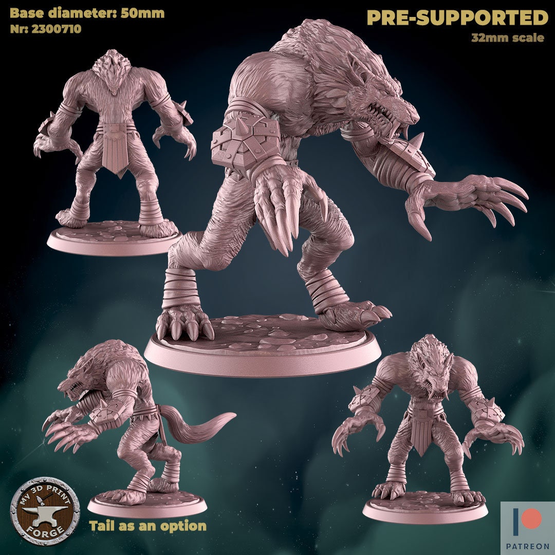 Werewolf Set 2, by My3dprintforge Dnd, Dungeon and Dragon Mini ...