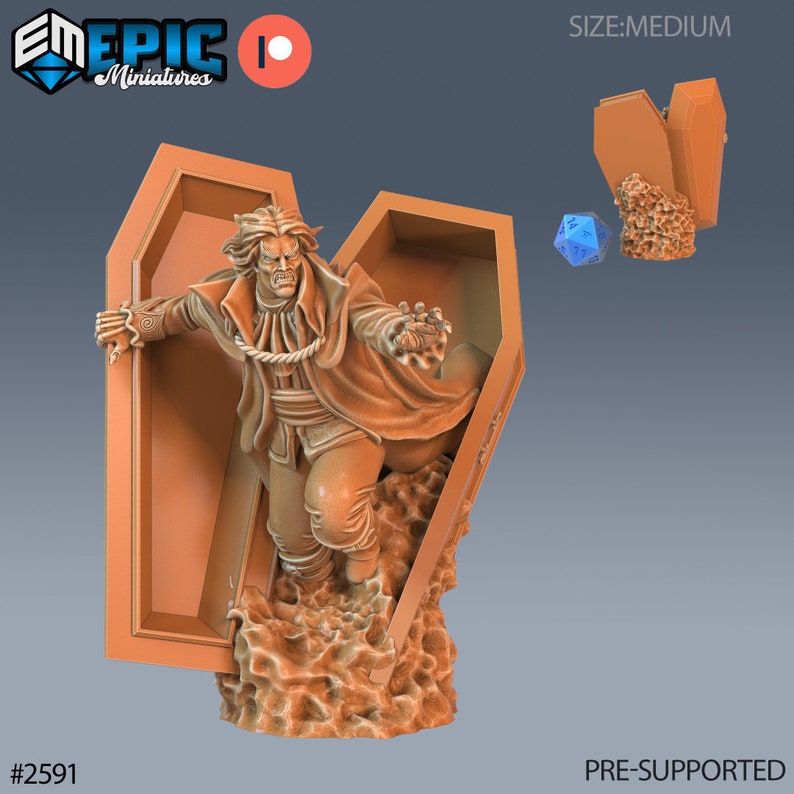Vampire Lord Miniature, D&D Tabletop RPG - Etsy