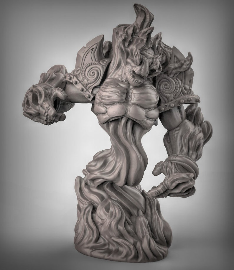 Fire Elemental Miniature | 28mm-32mm | 3D Printed Resin Fire Elemental ...