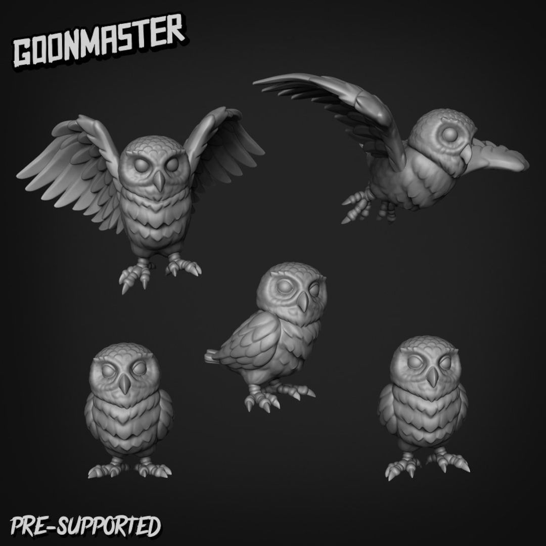 Owl Familiar, by Goons Dnd, Dungeon and Dragon Mini, Tabletop Miniature ...