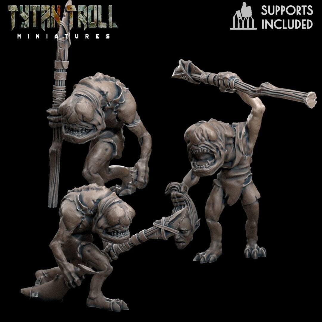 Troglodyte Miniature Bundle | Tabletop RPG, 28/32mm Scale – Tytan Troll ...
