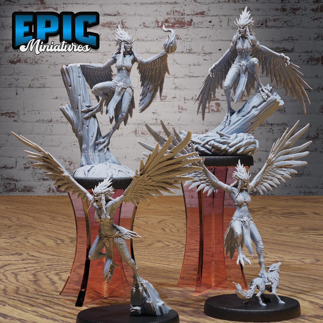 Harpy Miniature | 28mm Scale Mythical Winged Creature for Dnd ...