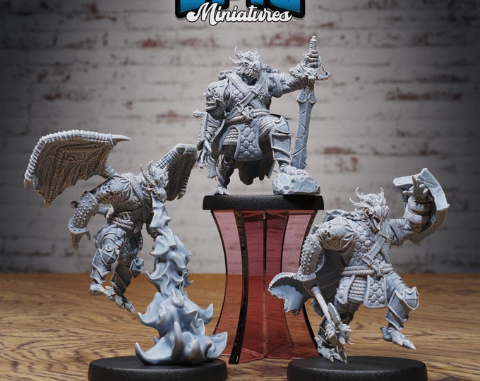 Dragonborn Berserker Miniature Mauler Dungeons and Dragons Mini RPG ...