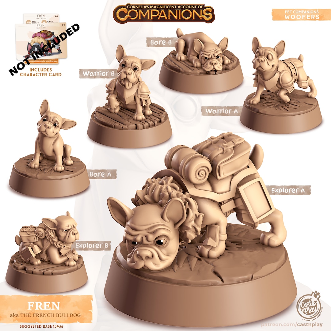 32/28mm Pug Companion, Castnplay Miniatures , Role Playing Games ...