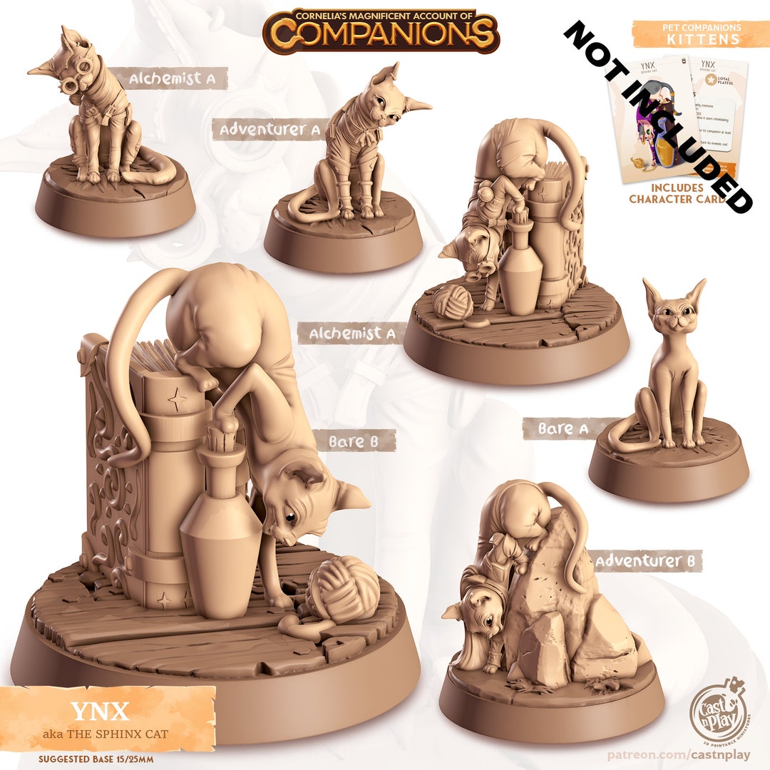 32/28mm the Sphinx Cat Companion, Castnplay Miniatures , Role Playing ...