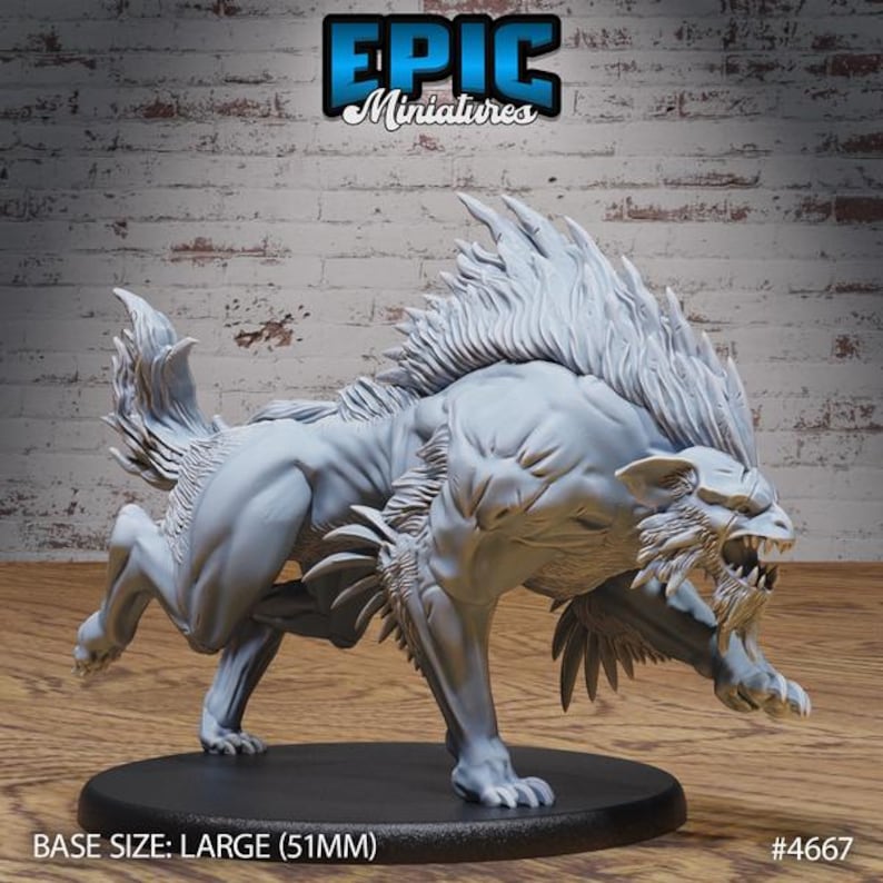 Warg Beast Miniature | 28mm Scale Savage Mount or Wild Creature for Dnd ...