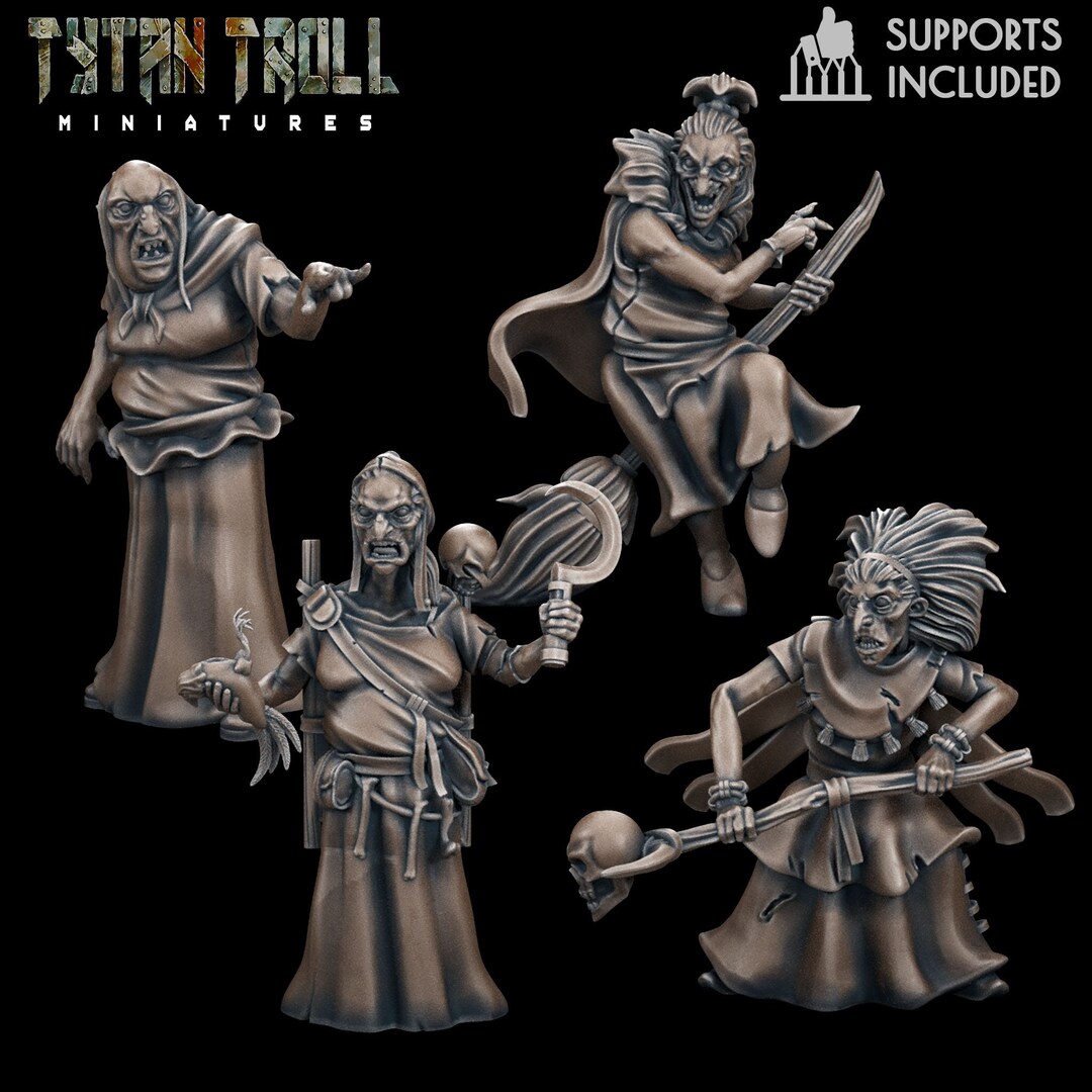 28mm/32mm, Witch Pack, Medium Miniatures, Tytantroll Minitures, Dungeon ...