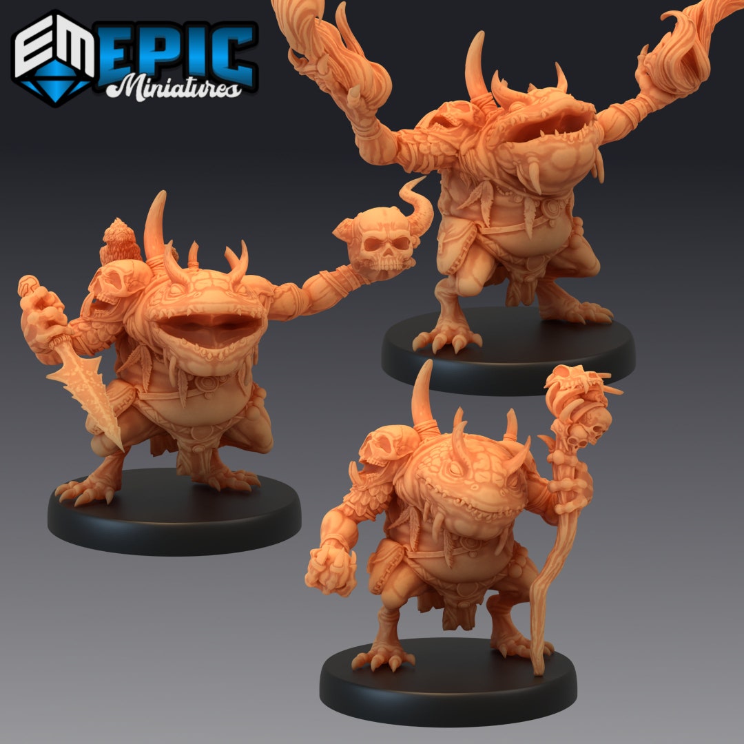 Chaos Toad Miniature Set | 28mm-32mm | 3D Printed Resin Chaos Toads ...
