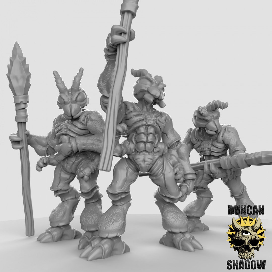 Thri-kreen, Bugfolk, Bug-folk, Bug Folk Set 4 Miniature by Duncan ...