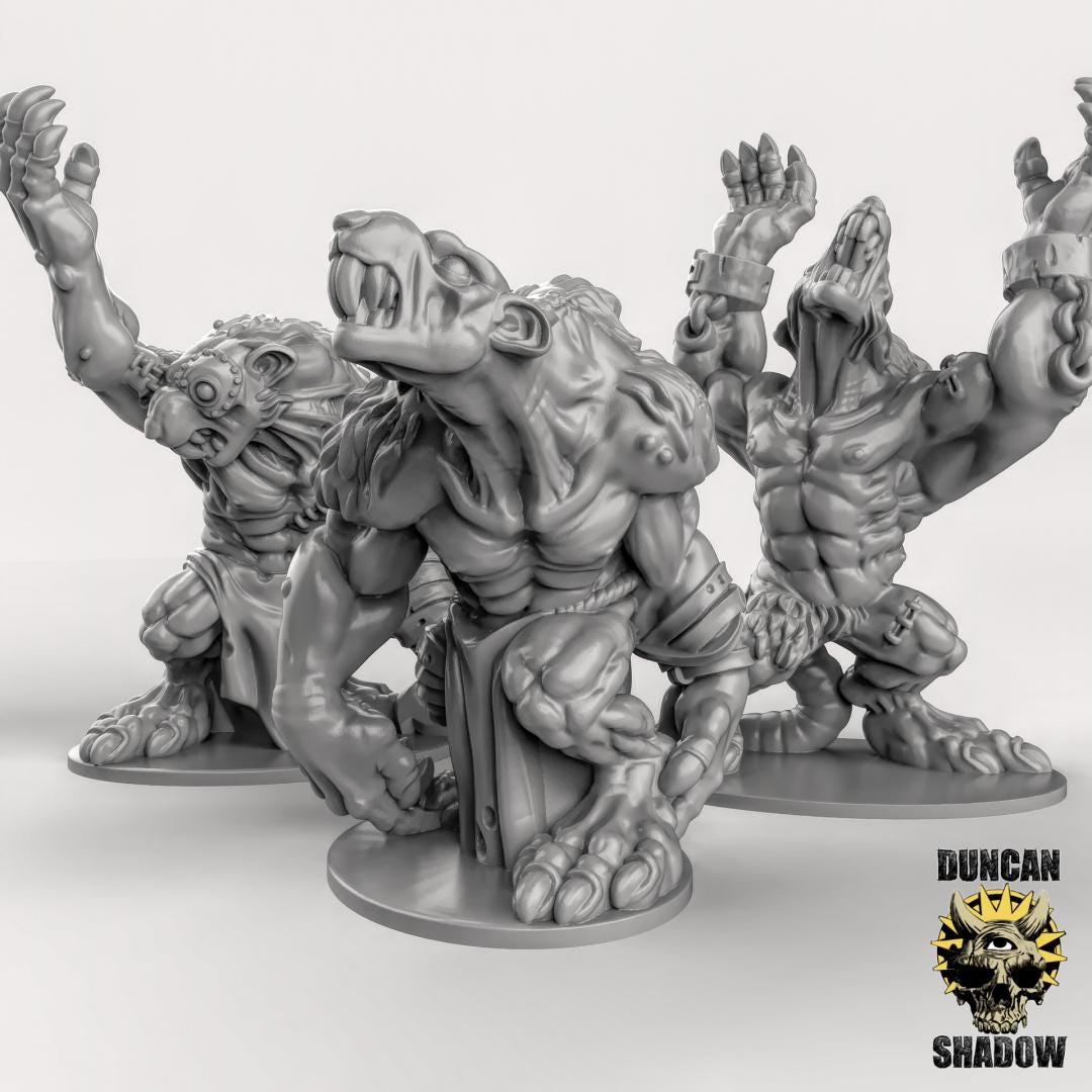 Rat Ogre Miniature | 28mm Scale Hulking Beast on 50mm Base for Dnd ...