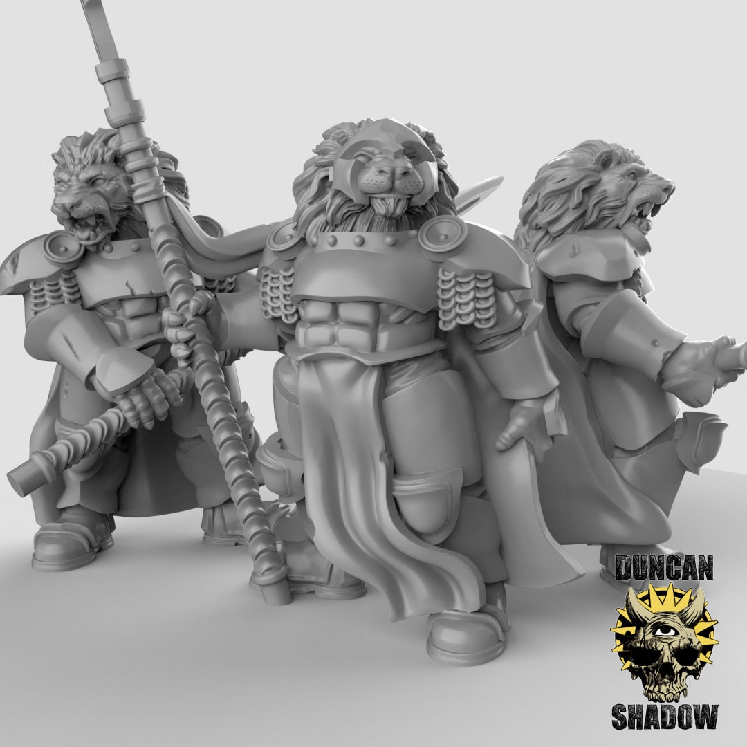 Leonin Miniature | 28mm-32mm | 3D Printed Resin Leonin Lionfolk Warrior ...