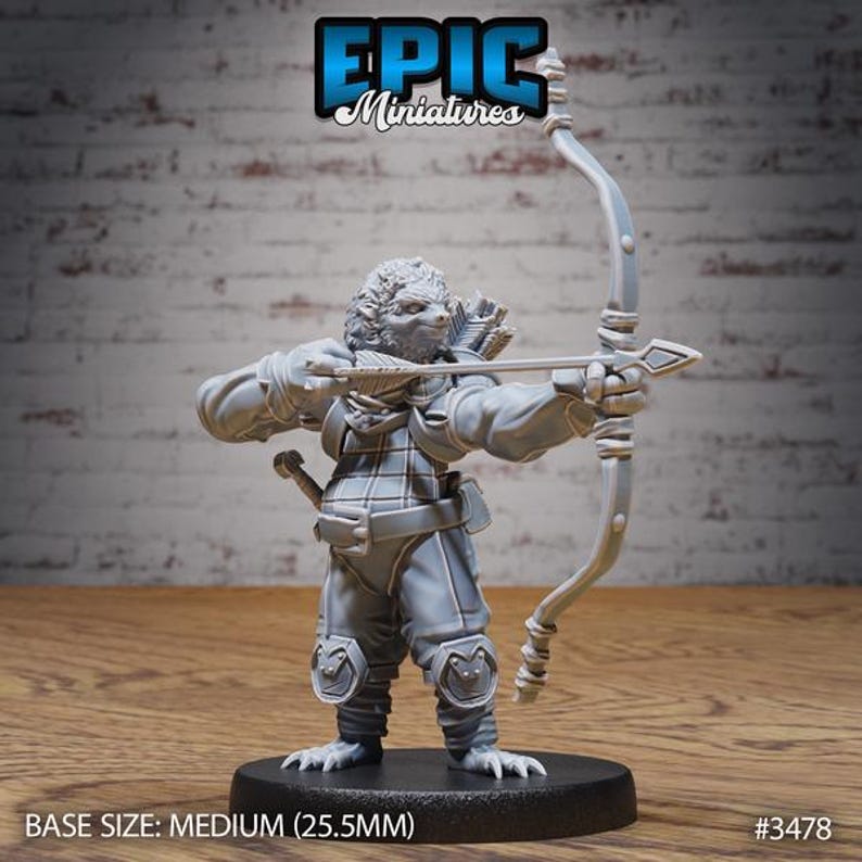 Sloth Guard Miniature | 28mm-32mm | Resin 3D Printed Slothfolk Guard ...