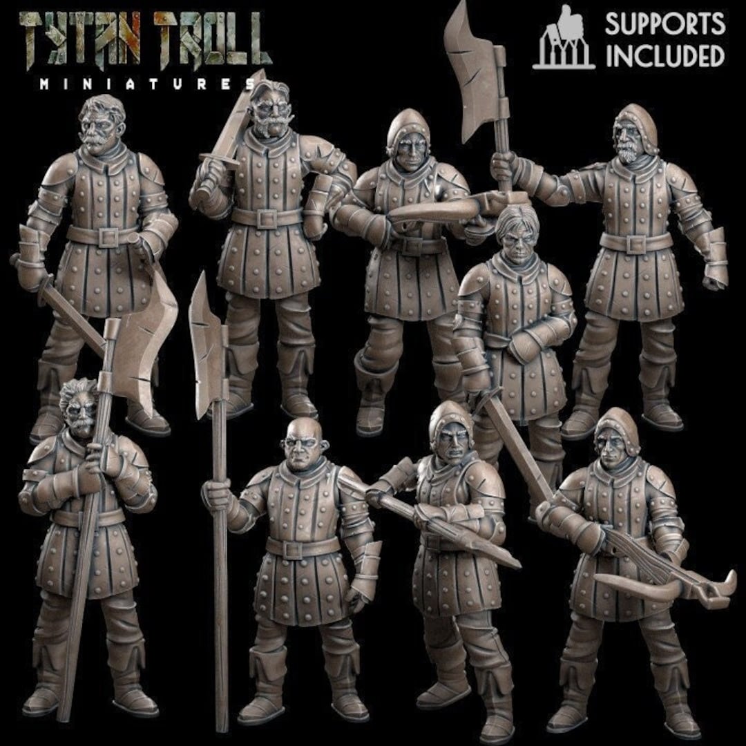 28/32mm Scale City Guards 2 Bundle Deal, Medium Miniatures, Tytantroll ...