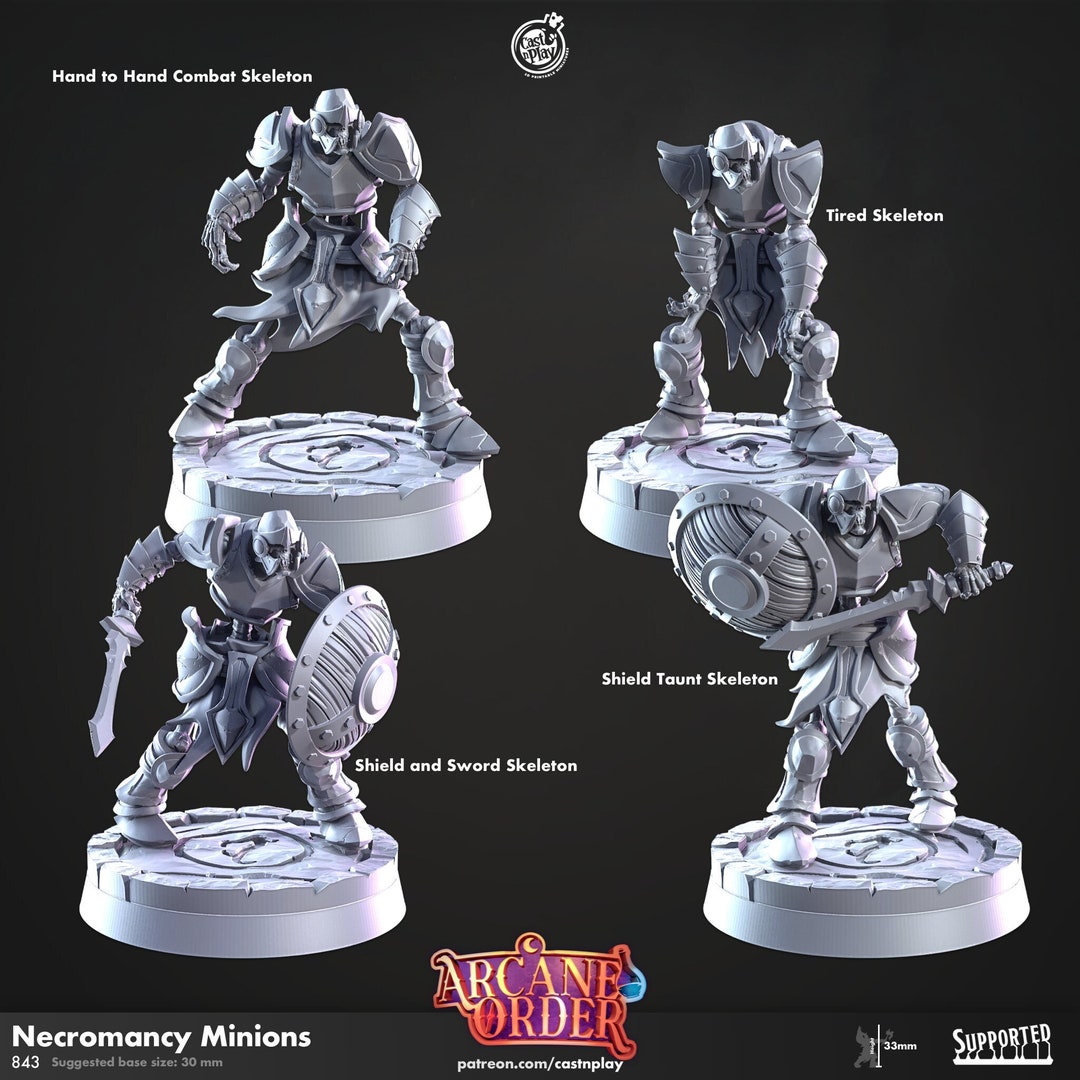 Necromancy Minions Miniature Set | Arcane Order | 28mm-32mm | 3D ...