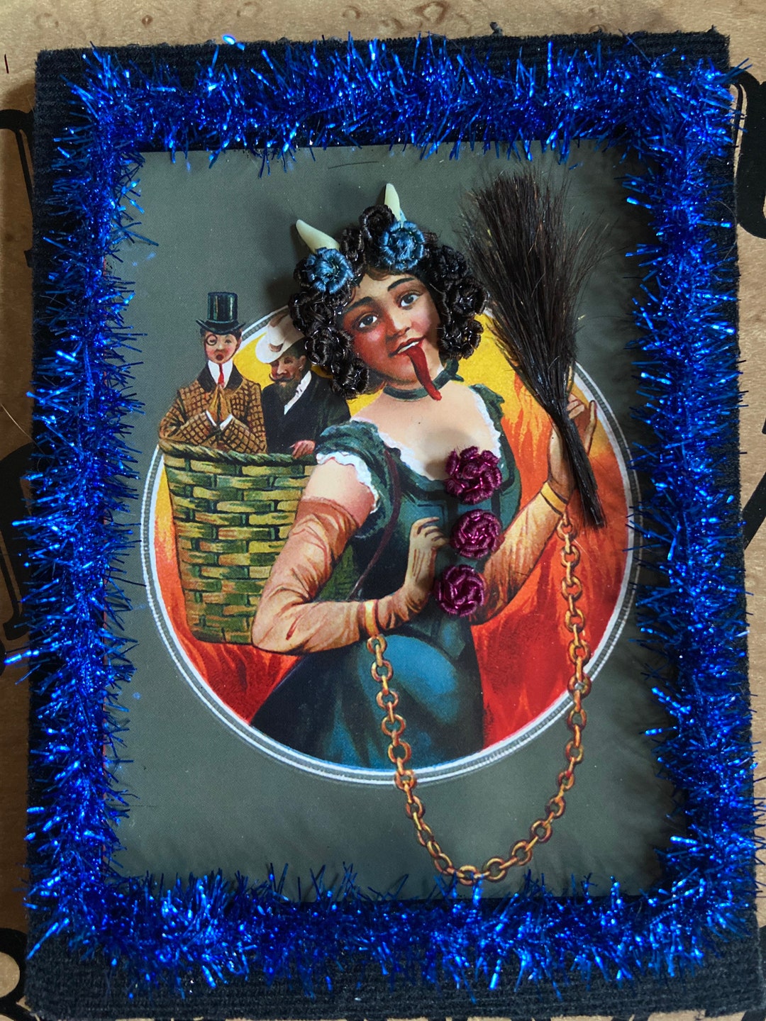 Reproduction Victorian “lady Krampus” Print Decorated With Victorian ...