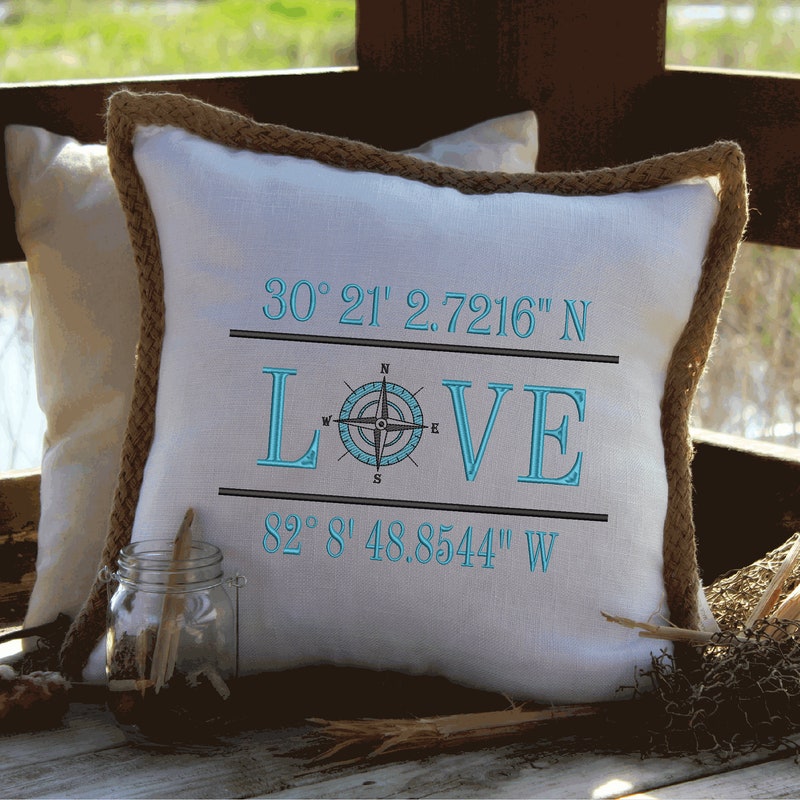 Latitude Longitude Pillow - Etsy