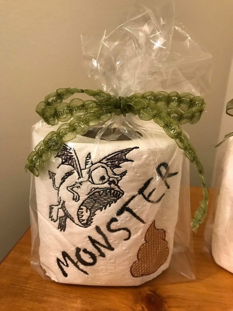 Monster Poop Toilet Paper Embroidery Design- Sizes Available 4x4 ...