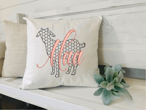 Goat Chicken Wire Embroidery Design Available Sizes 8x12 6x10 | Etsy