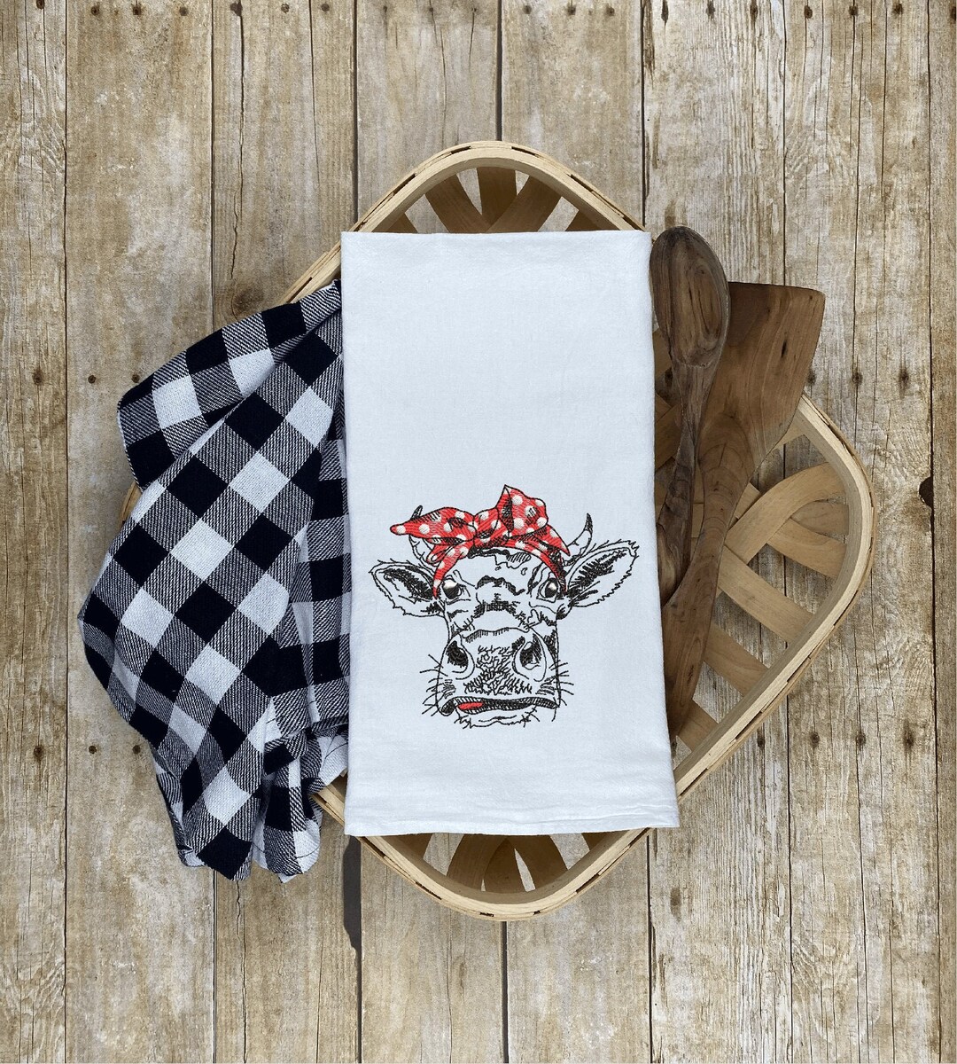 Heifer/cow With Bandana Sketch Embroidery Design - Etsy