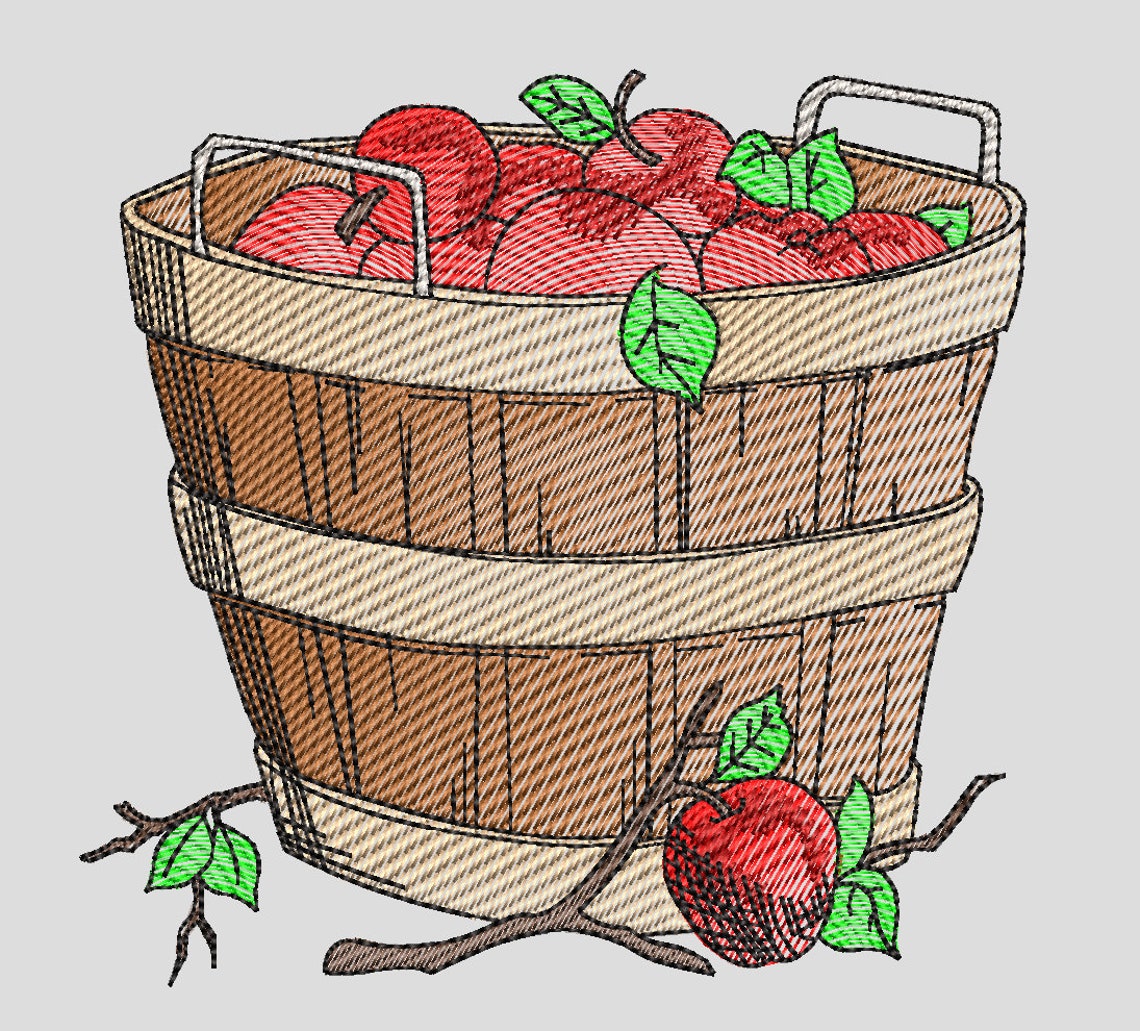 Bushel of Apples Design and Bonfires, Apple Pickin' Fall Saying ...