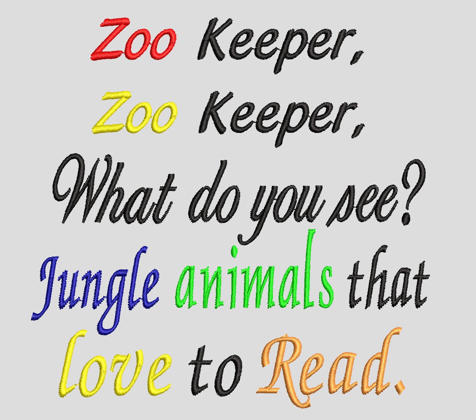 Reading Safari/zoo Animal Set With Zoo Keeper Saying - Etsy