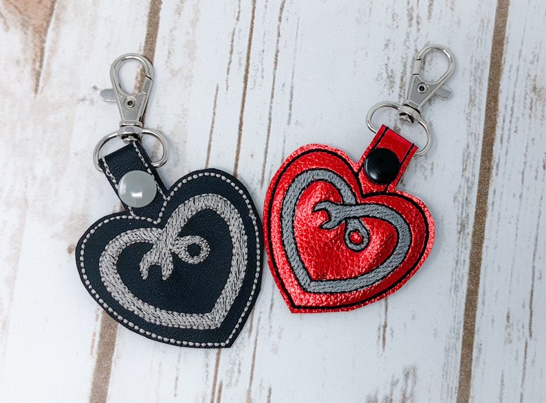 In the Hoop Heart Wrench Tool Key Fob Embroidery Design- Available ...